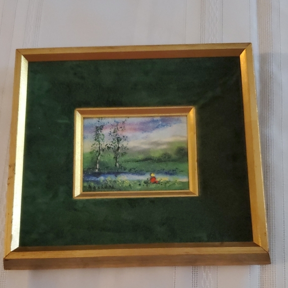 Vintage | Art | Vintage Raphael Esterida Enamel On Copper Small Frame ...